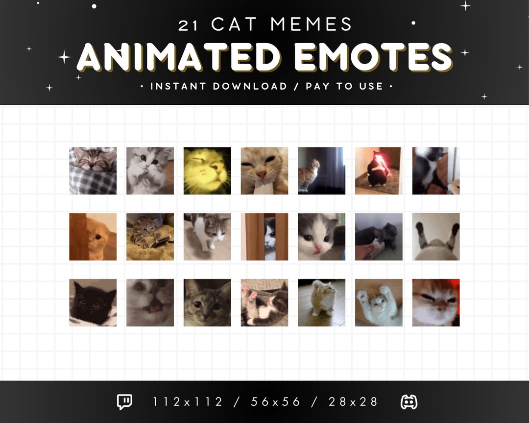 Animated Cat Meme 21 Pack - Cat Twitch Gifs, Animated Funny Cat Discord ...