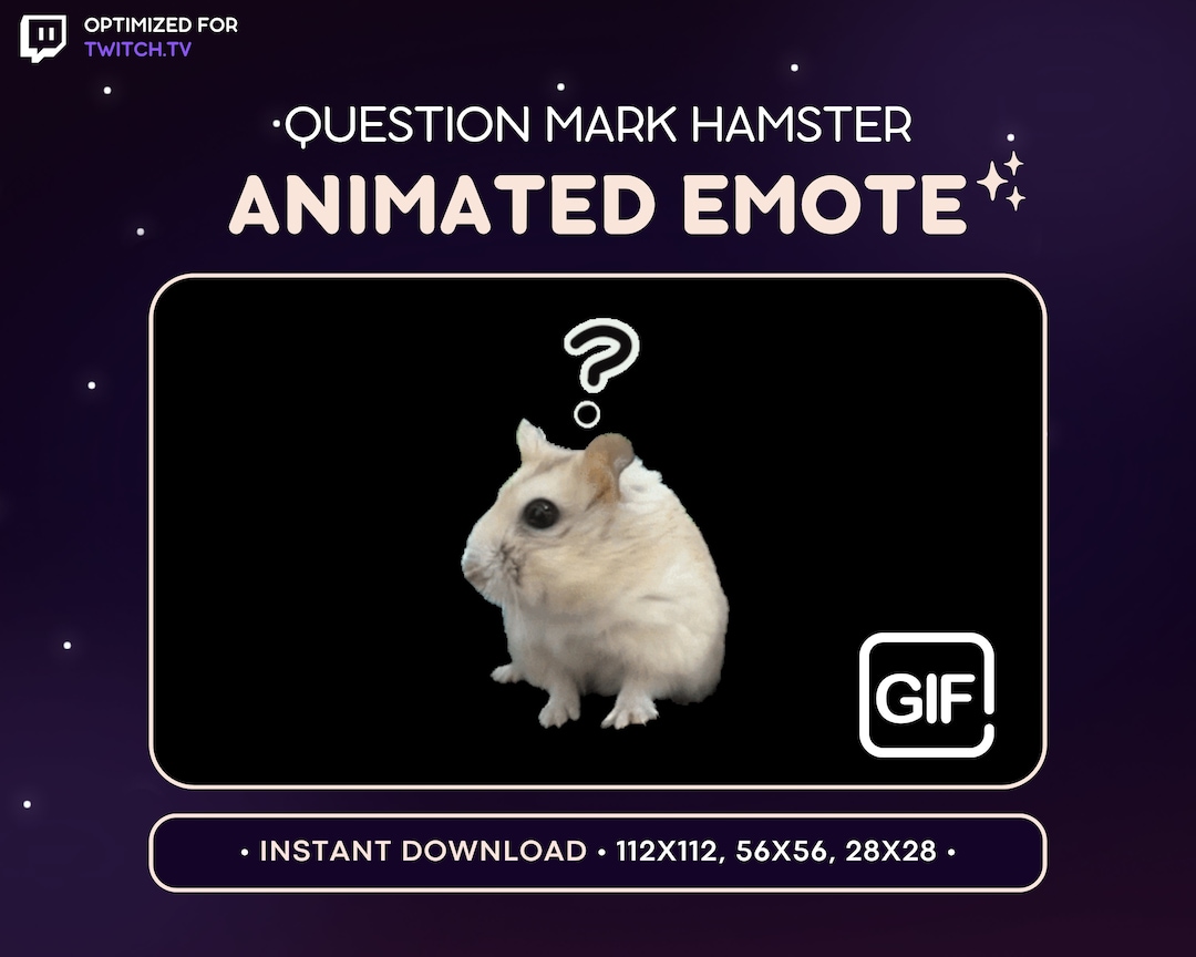 Question Mark Hamster Animated Emote - Animated Twitch Emote, Streaming ...