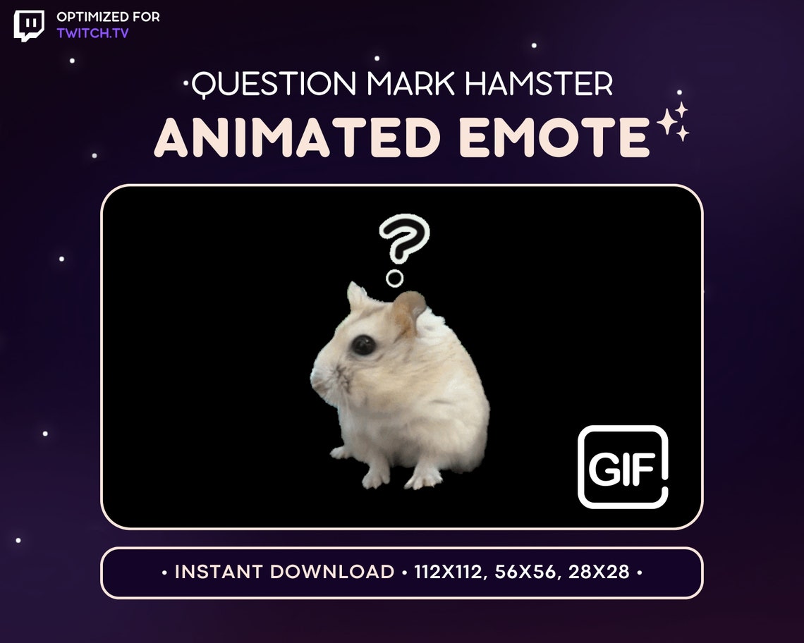 Question Mark Hamster Animated Emote Animated Twitch Emote, Streaming ...