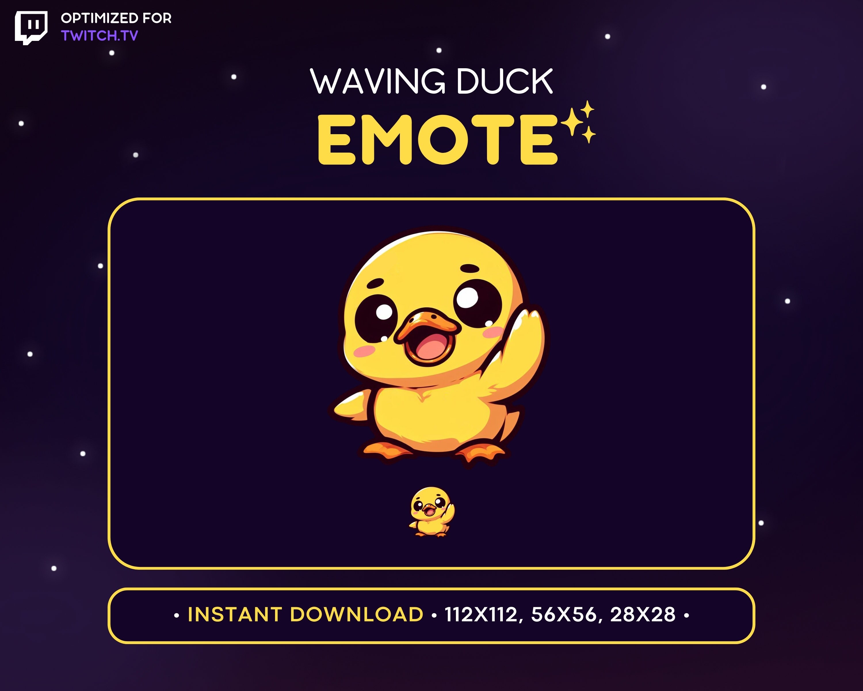 Duck Twitch Emote - Waving Discord Emoji, Hello, Hi, Welcome, Wave ...