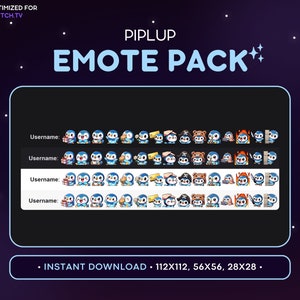 Cute Piplup Twitch Emote Pack 15x - Piplup Pokemon Emote, Gaming ...