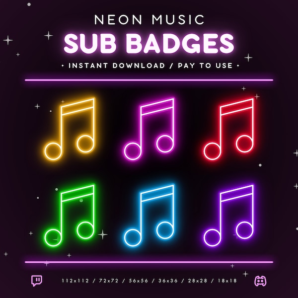 Neon Heart Sub Badges Neon Twitch Sub Badges, Channel Point Icon ...