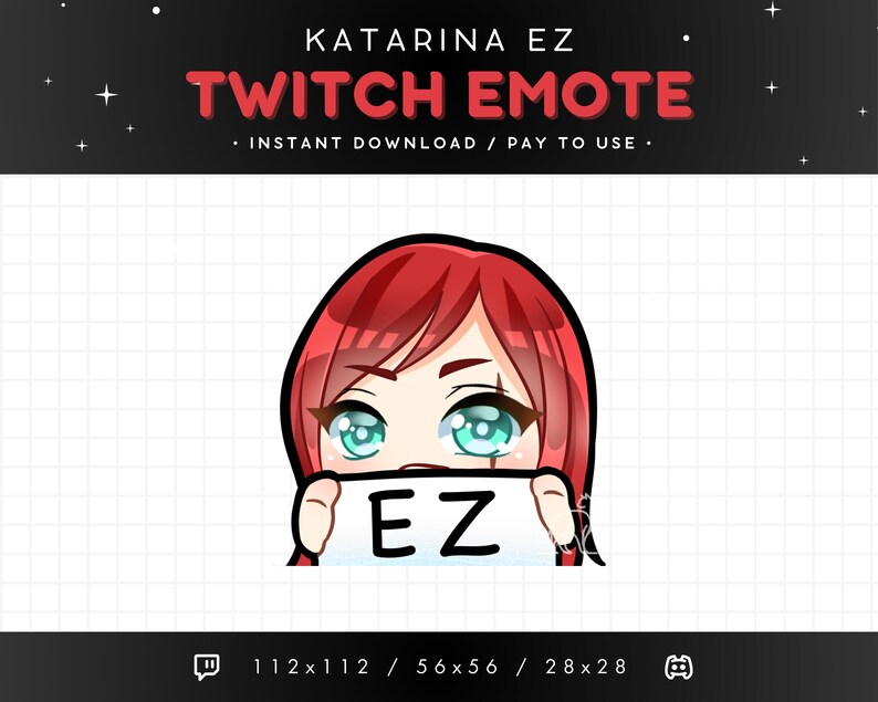 Katarina Twitch Emote EZ Sign Katarina League of Legends, Katarina ...