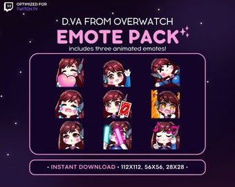 DVA Overwatch 2 SHY Emote for Twitch/discord | Custom Twitch Emotes ...