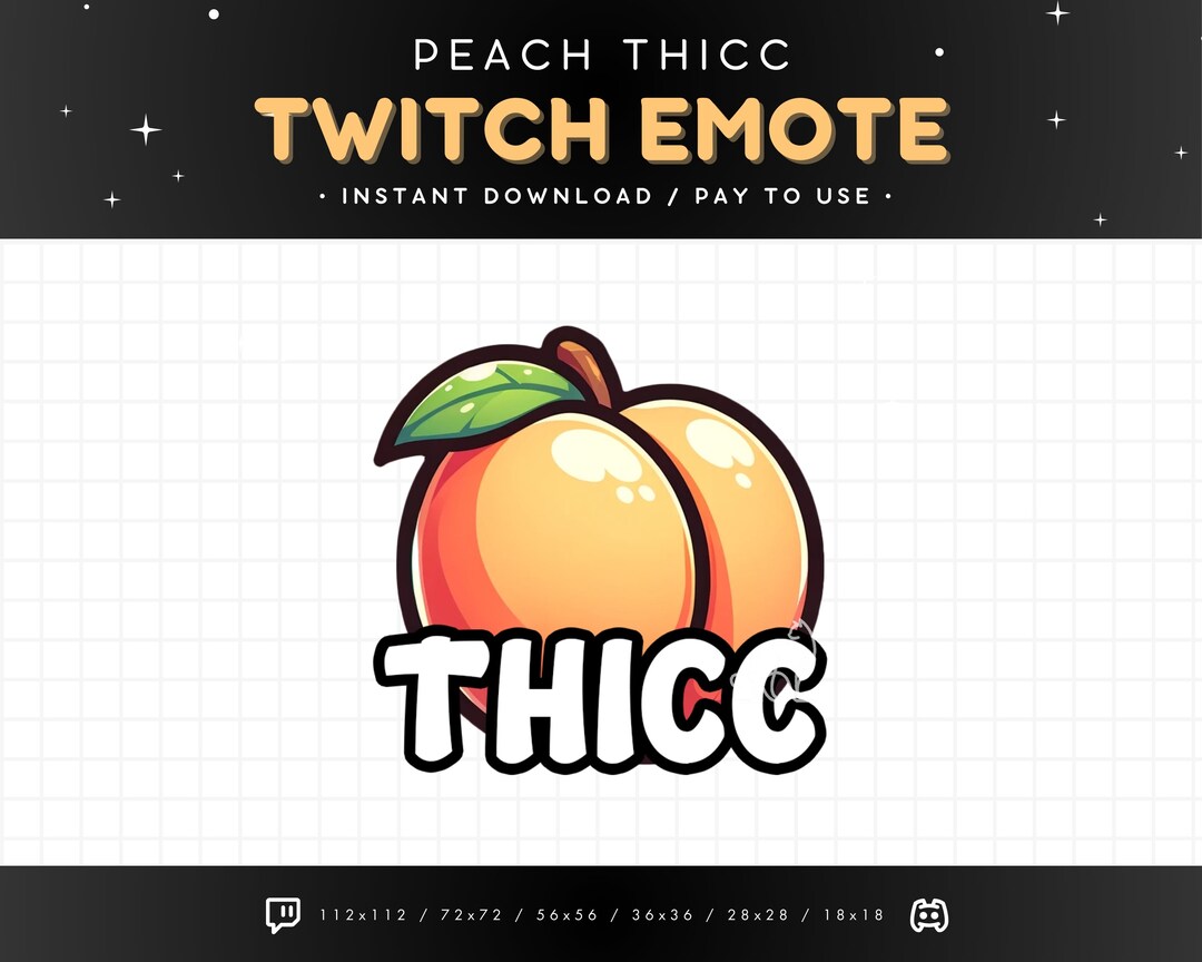 Peach Thicc Twitch Emote - Booty Emote, Thick Discord Emote, Streaming ...