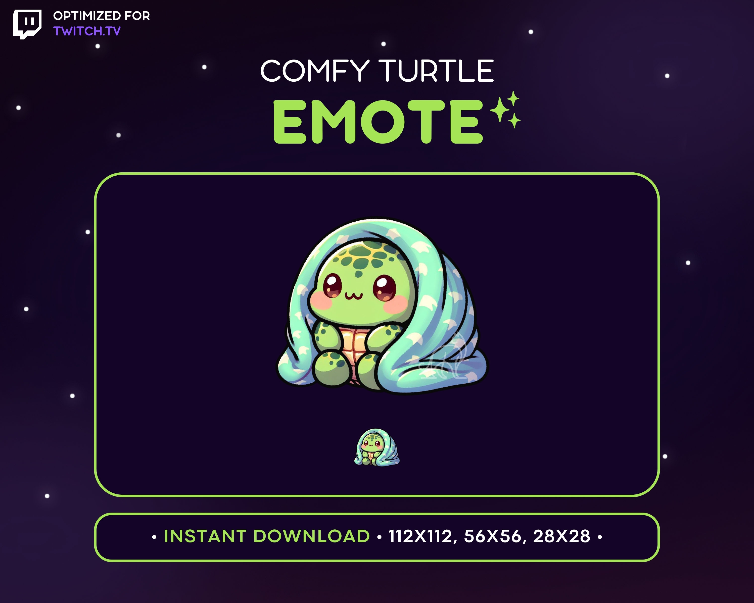 Cute Turtle Twitch Emote Comfy Turtle Emote, Turtle Discord Emote ...