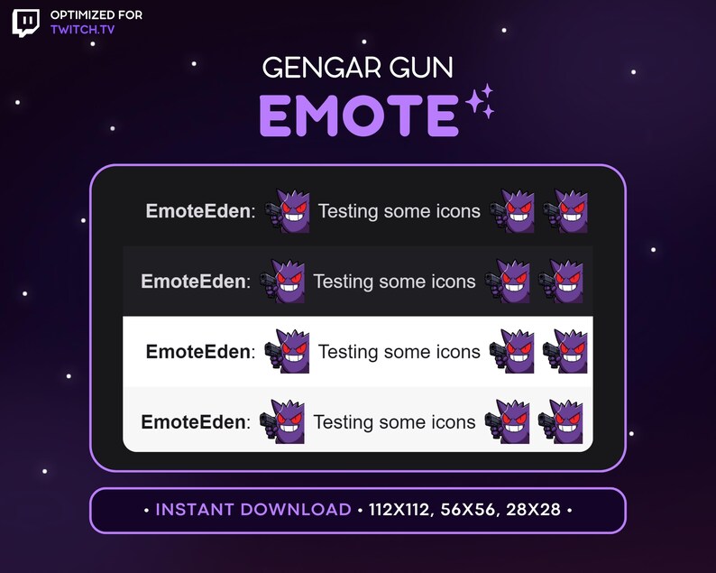 Gengar Twitch Emote - Gun Pokemon Discord Emoji, Weapon, Dangerous ...