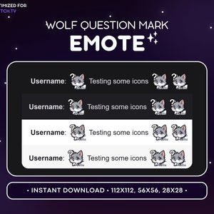 Cool Wolf Twitch Emote - Question Mark Wolf Emote, Wolf Discord Emote ...