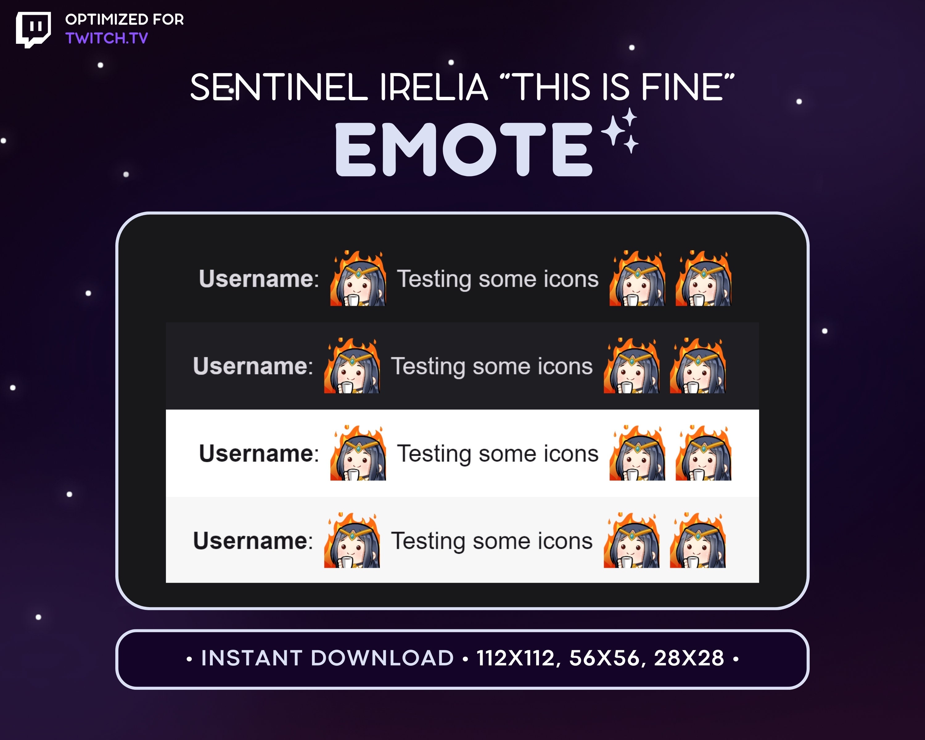 Sentinel Irelia Twitch Emote This is Fine Irelia League of Legends ...