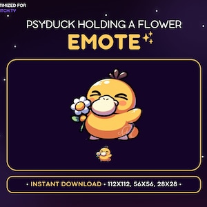 Psyduck Twitch Emote - Flower Psyduck Pokemon Emote, Gaming, Streaming ...
