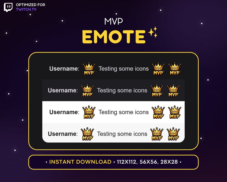 MVP Twitch Emote Most Valuable Player Emote, MVP Discord Emote ...