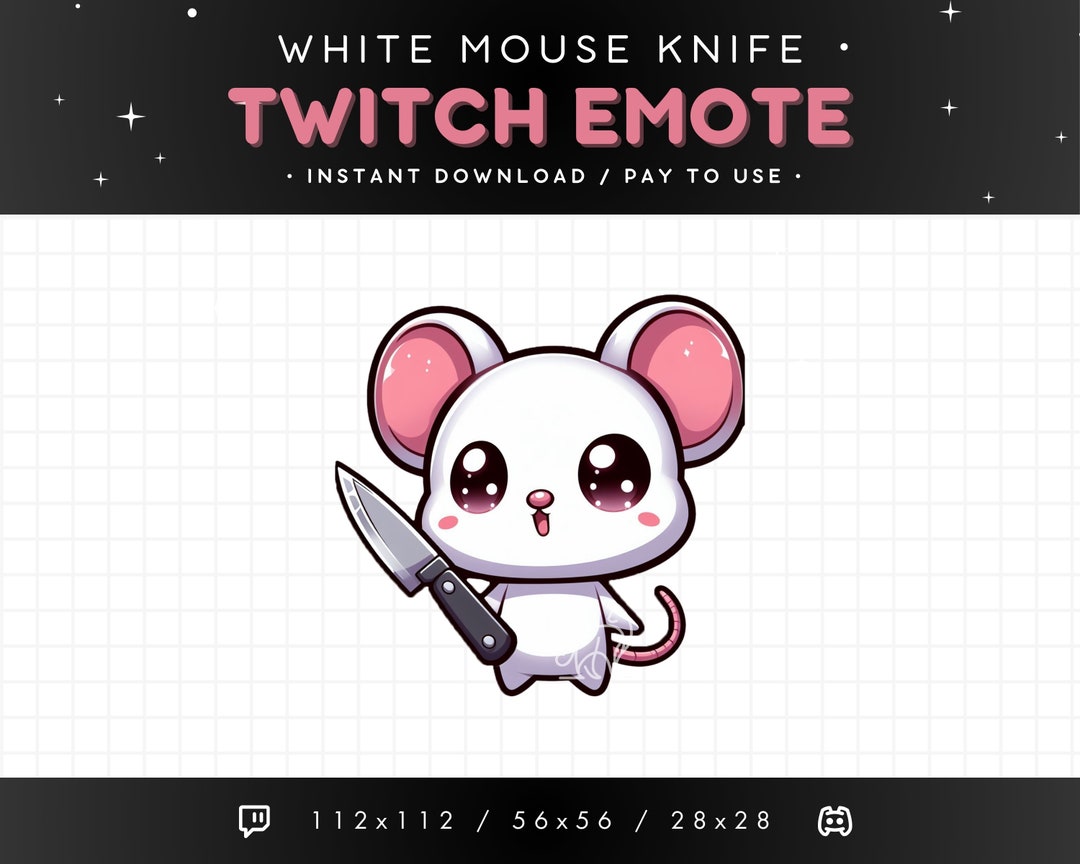 Cute Mouse Twitch Emote Knife Mouse Emote, Hamster Discord Emote ...