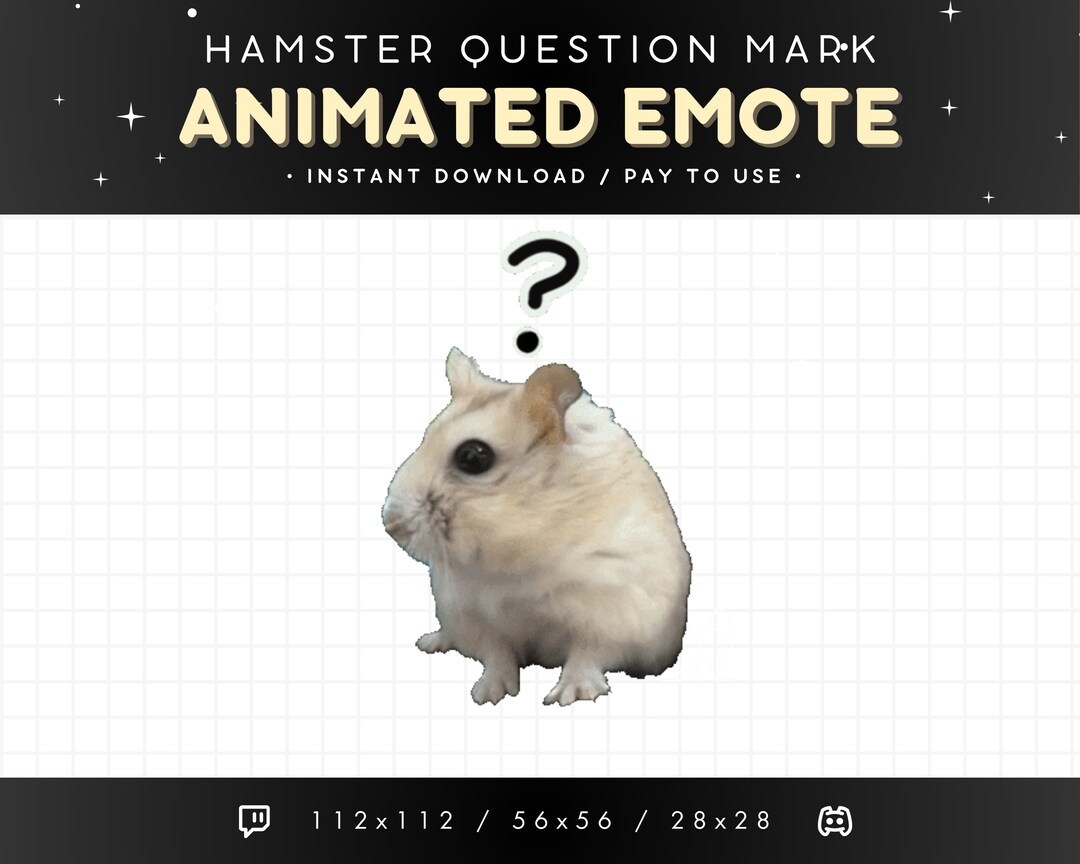 Question Mark Hamster Animated Emote Animated Twitch Emote, Streaming ...