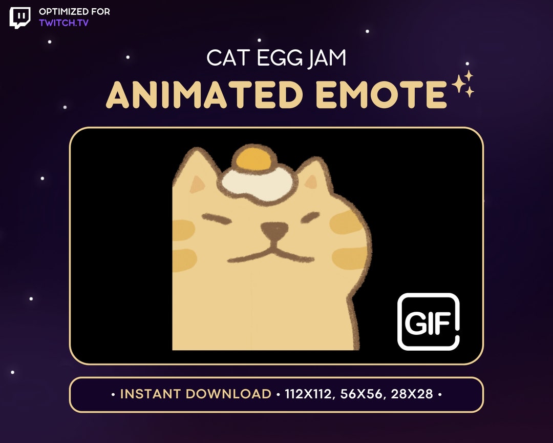 Jam Cat Animated Emote - Animated Twitch Emote, Streaming Assets ...