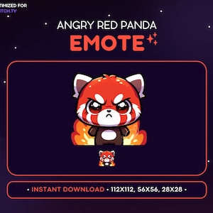 Red Panda Twitch Emote Fire Mad - Rage Red Panda Discord Emote ...