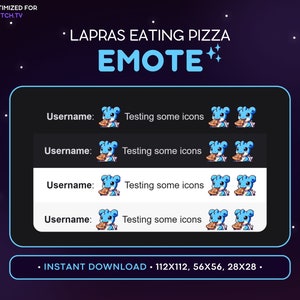 Cute Lapras Twitch Emote - Pizza Lapras Pokemon Emote, Gaming ...