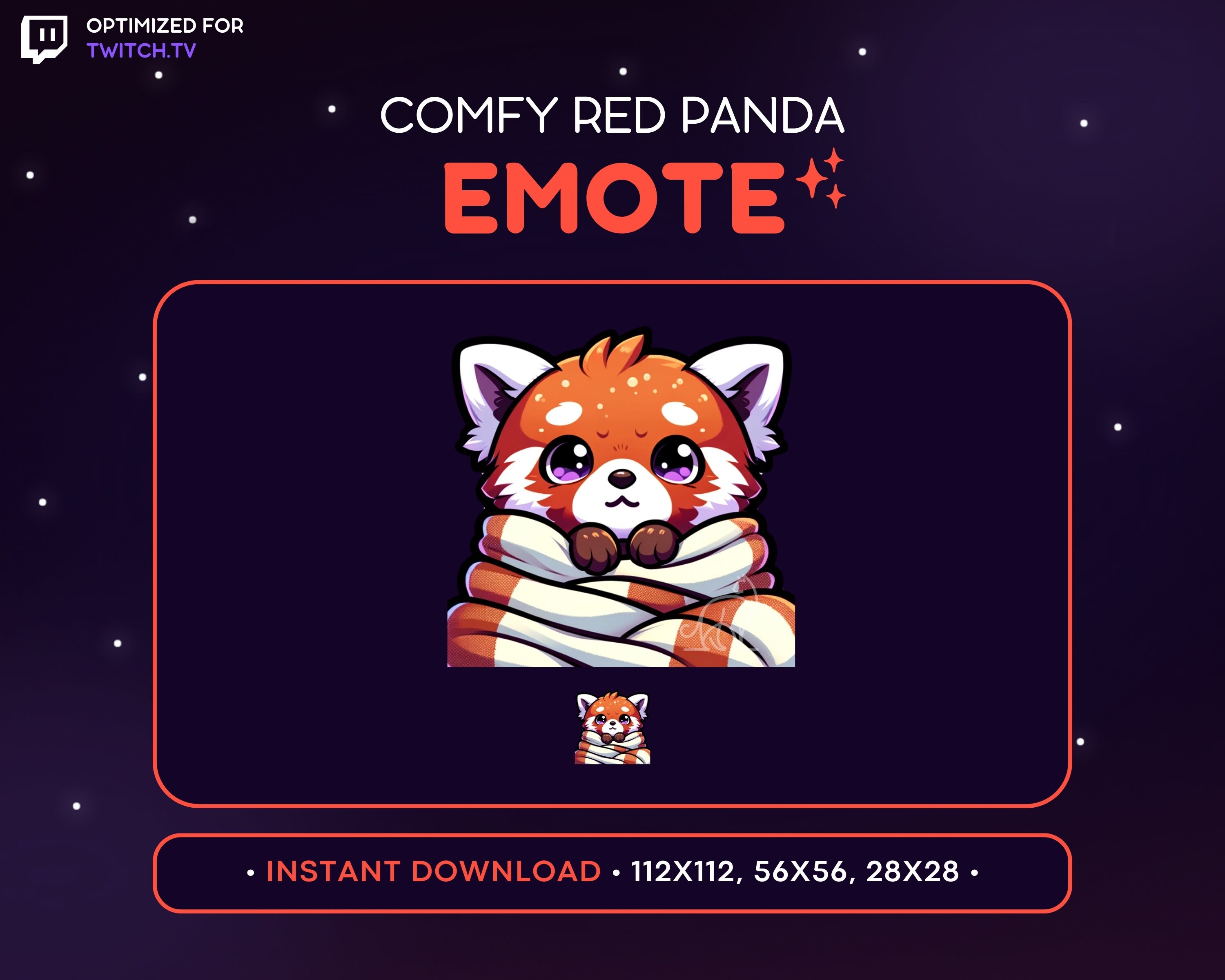 Cute Red Panda Twitch Emote Blanket - Comfy Red Panda Emote, Red Panda ...