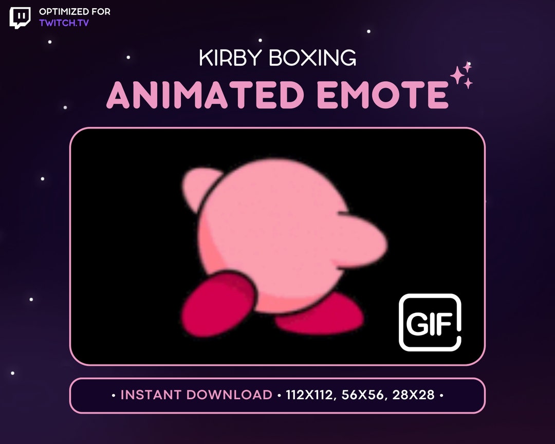 Kirby Boxing Animated Emote - Animated Twitch Emote, Streaming Assets ...