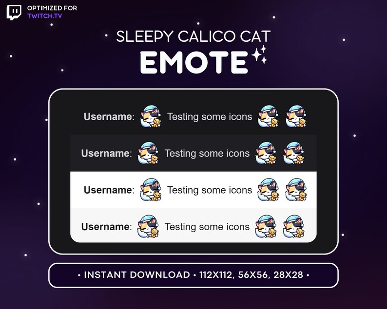 Sleepy Cat Twitch Emote - Cute Calico Cat Emote, Hugging Teddy Bear ...