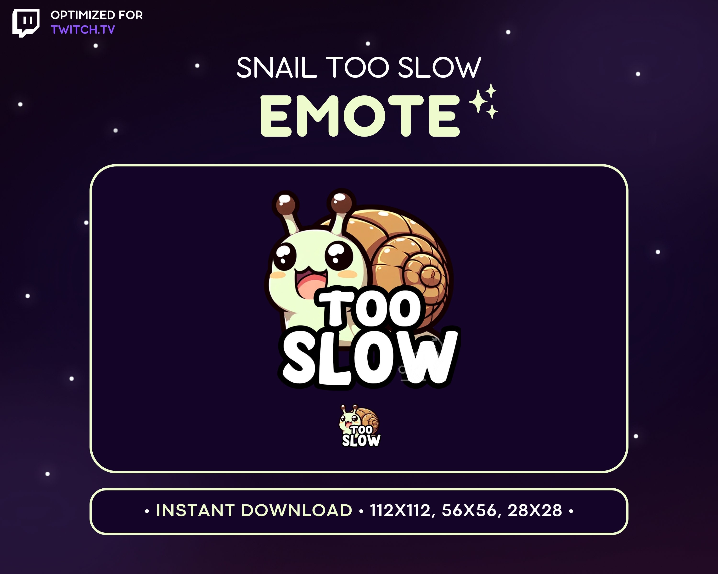 Slow Snail Twitch Emote - Too Slow Emote, Discord Emoji, Sticker ...