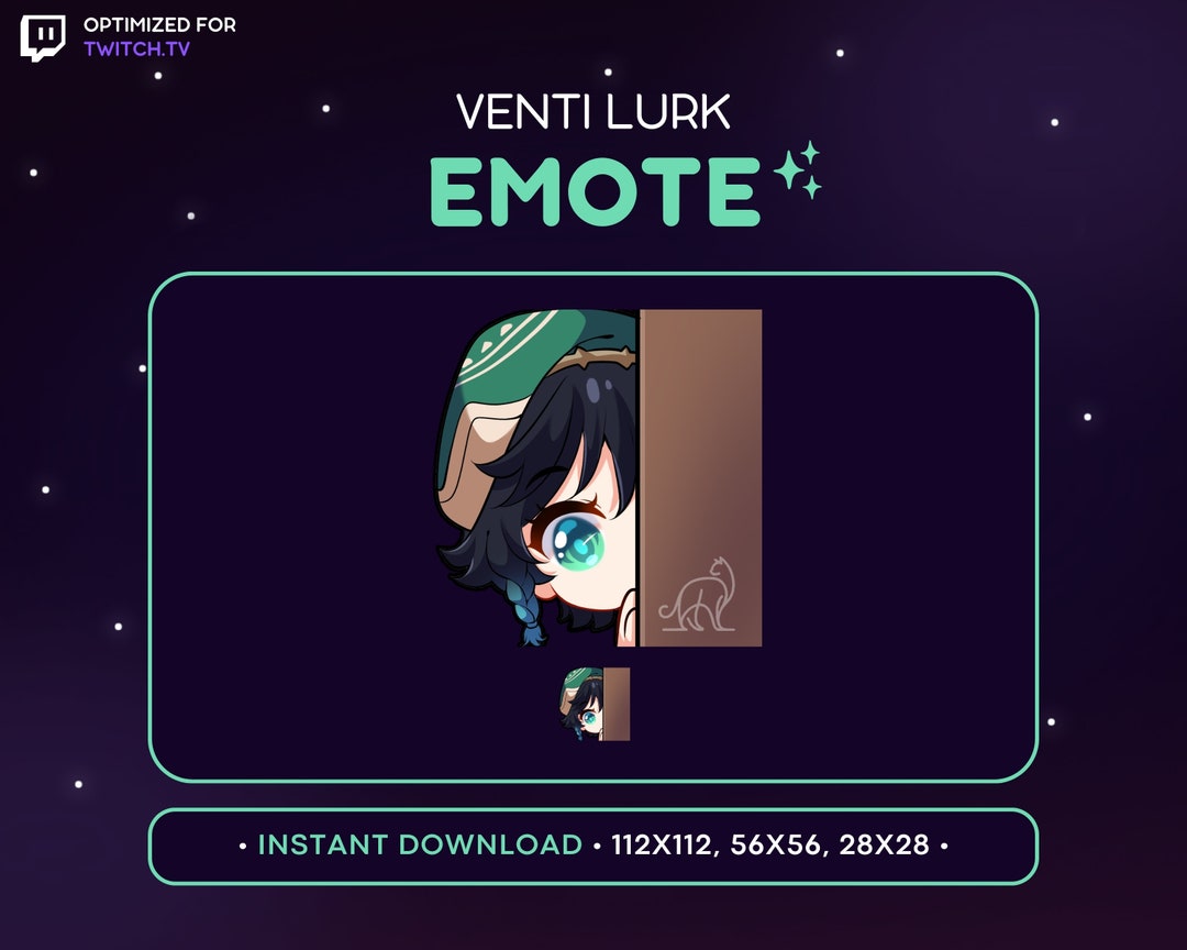 Venti Genshin Impact Twitch Emote Lurk - Genshin Discord Emote ...