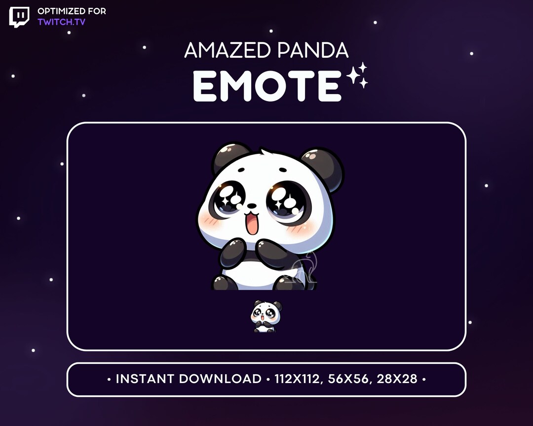 Lindo Panda Twitch Emote - Gesto de Panda asombrado, Gesto de discordia ...