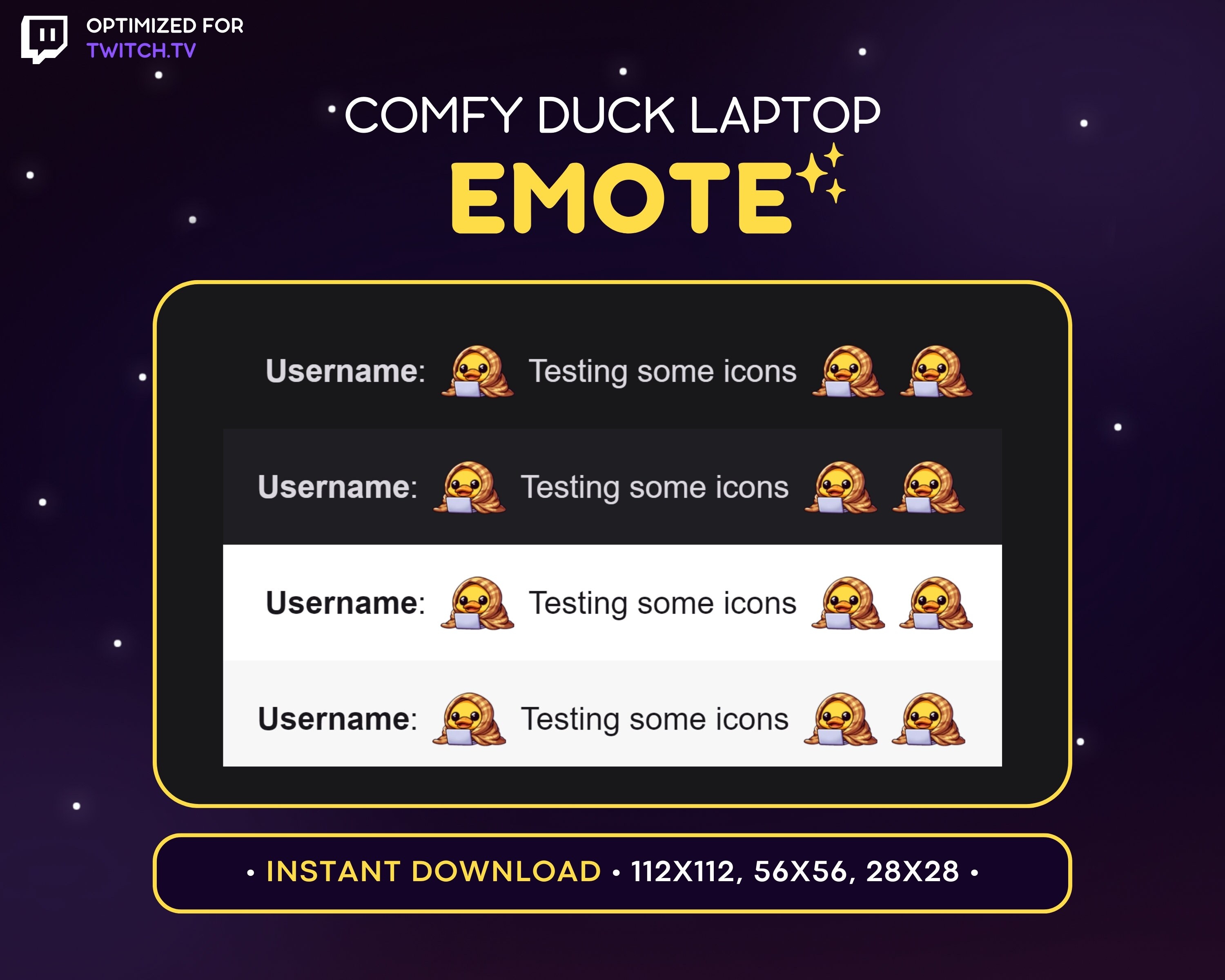 Cute Duck Twitch Emote Comfy Duck Emote, Duck Discord Emote, Gaming ...