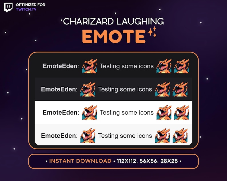 Charizard Twitch Emote - Laugh Pokemon Discord Emoji, Sticker, Giggle ...
