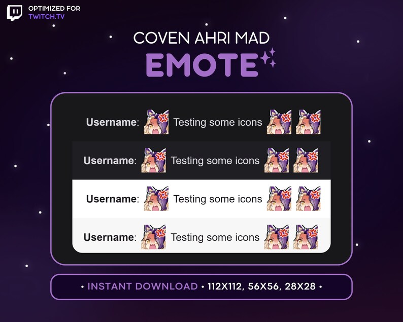 Coven Ahri Twitch Emote - Rage Ahri League of Legends, Ahri Discord ...