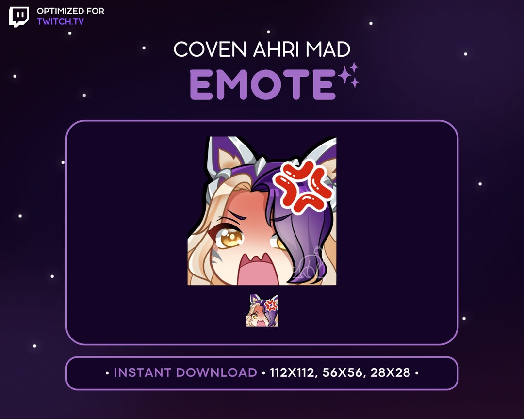 Coven Ahri Twitch Emote - Rage Ahri League of Legends, Ahri Discord ...