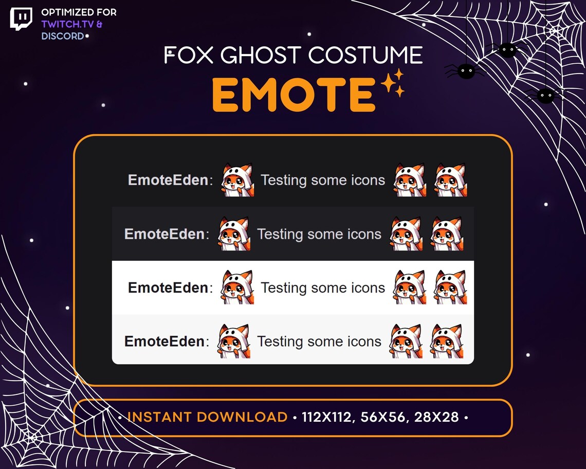 Fox Twitch Emote - Ghost Costume, Halloween Emote, Discord Server ...
