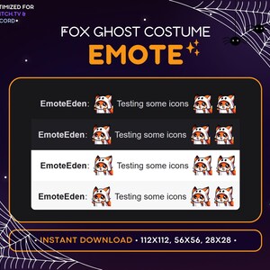 Fox Twitch Emote - Ghost Costume, Halloween Emote, Discord Server ...