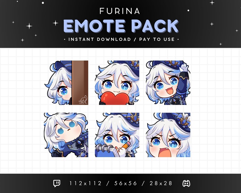 Furina Genshin Impact Twitch Emote Genshin Discord Emote, Streaming ...