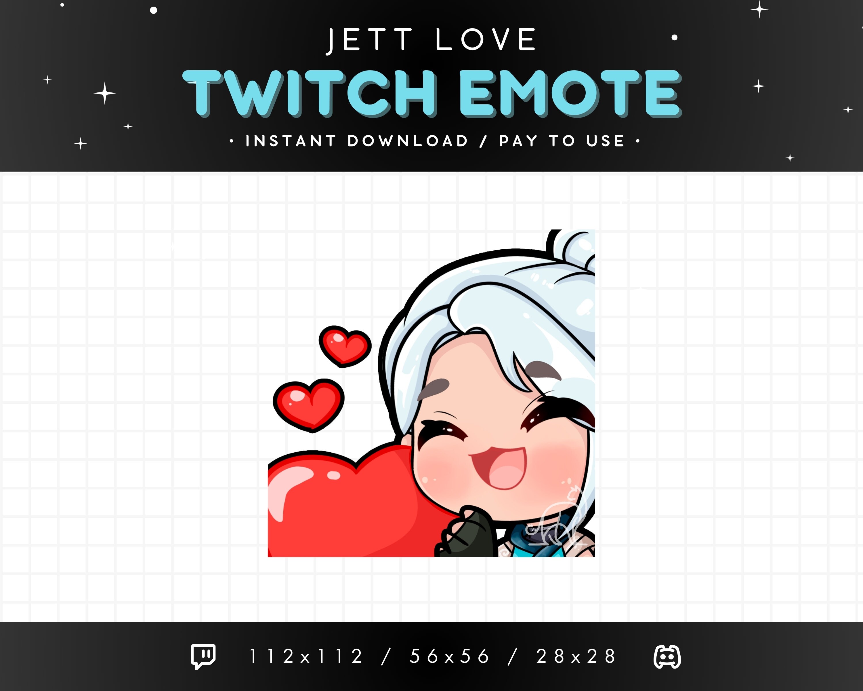 Valorant Jett Twitch Emote Love Heart Jett Discord Emote, Jett ...