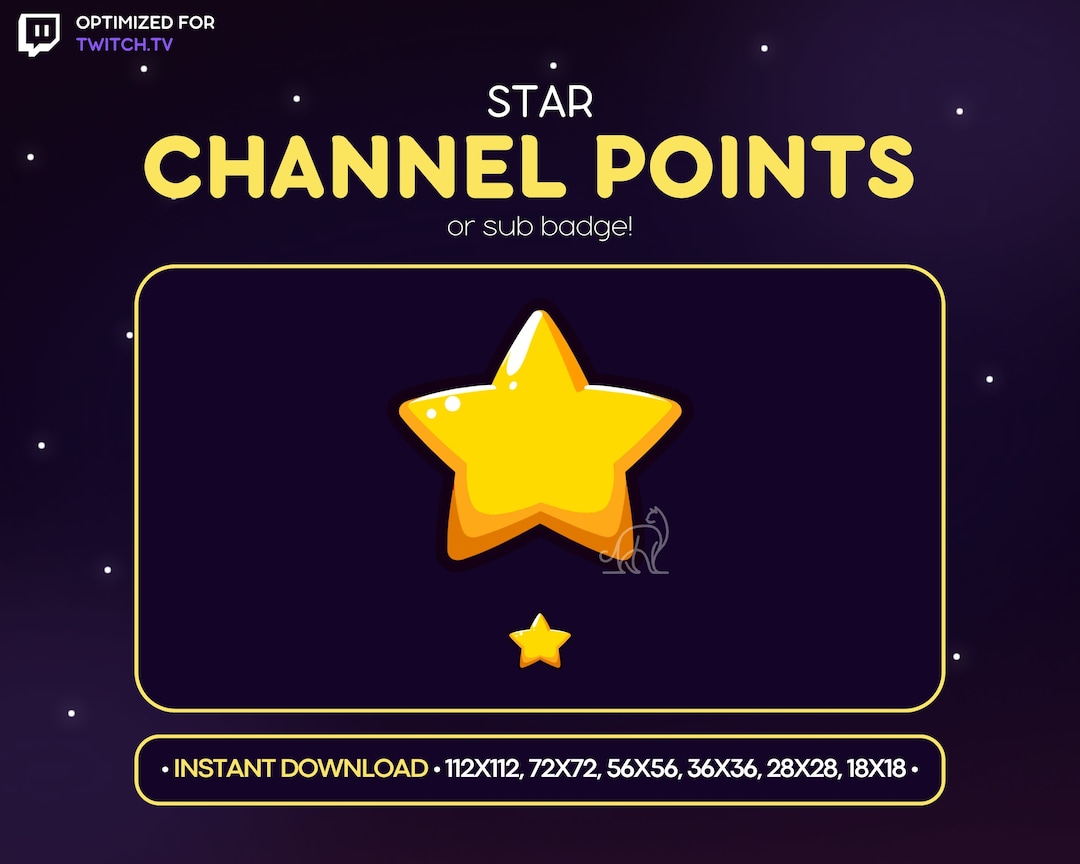 Star Twitch Channel Point Icon, Sub Badge, Emote - Star Discord Emote, Streaming Assets, Gaming ...