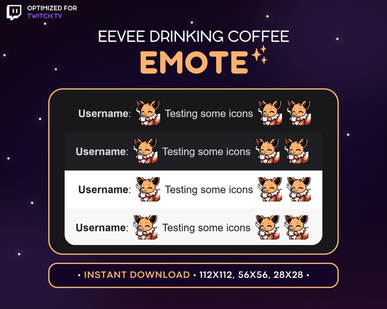 Eevee Twitch Emote - Coffee Pokemon Discord Emoji, Drink, Tea Cup, Hot ...