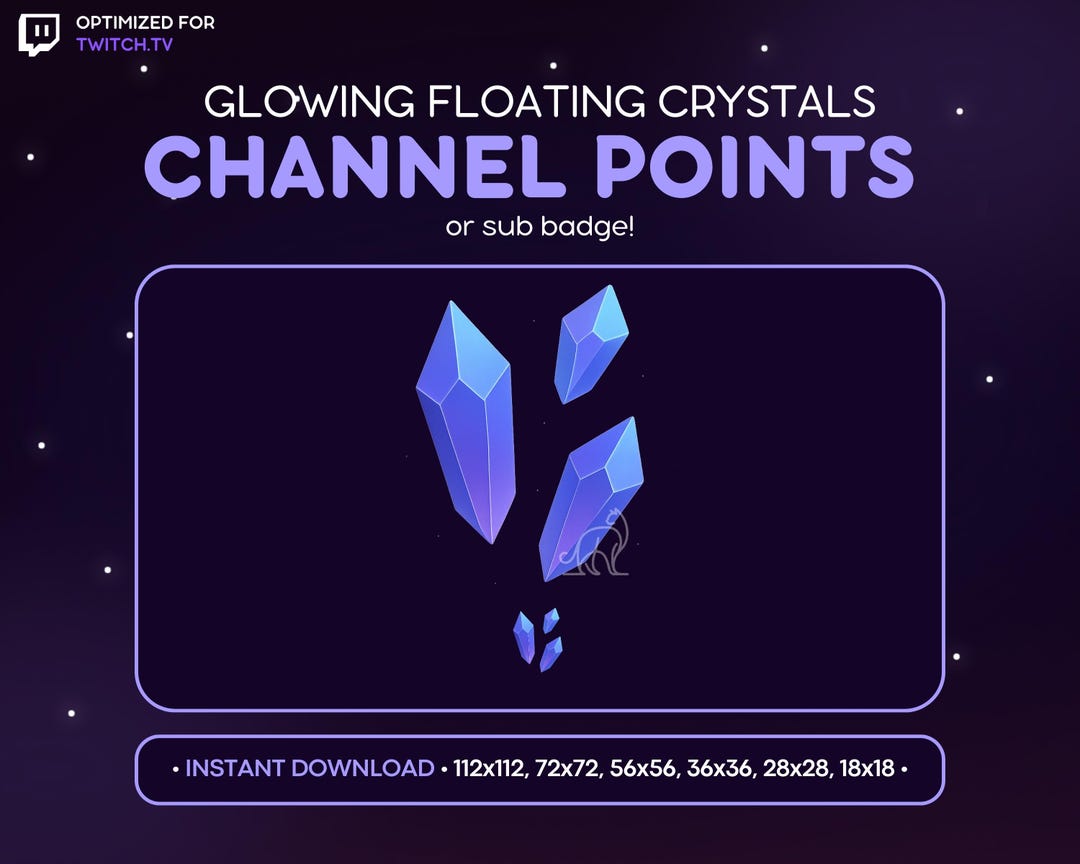 Purple Crystals Twitch Channel Point Icon, Sub Badge Emote - Crystal ...
