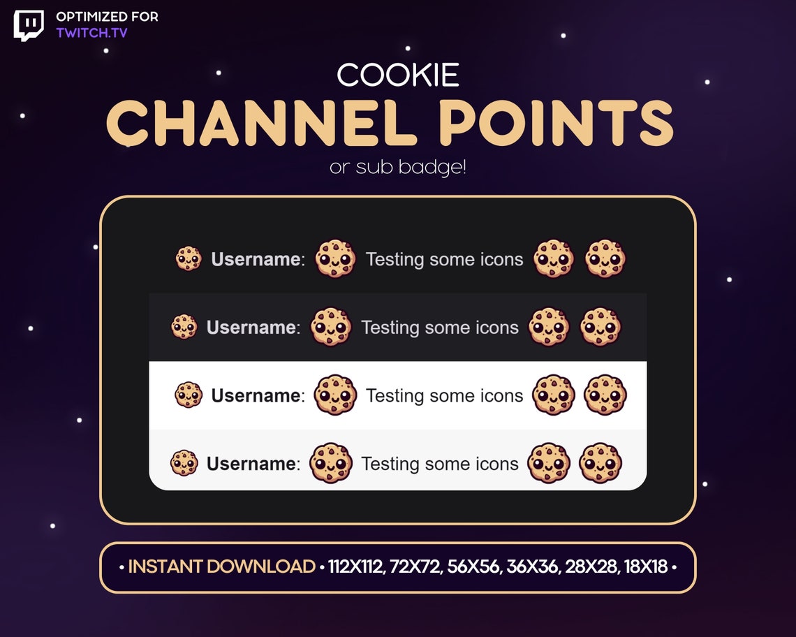 Cookie Twitch Channel Point Icon, Sub Badge, Emote - Cookie Discord ...