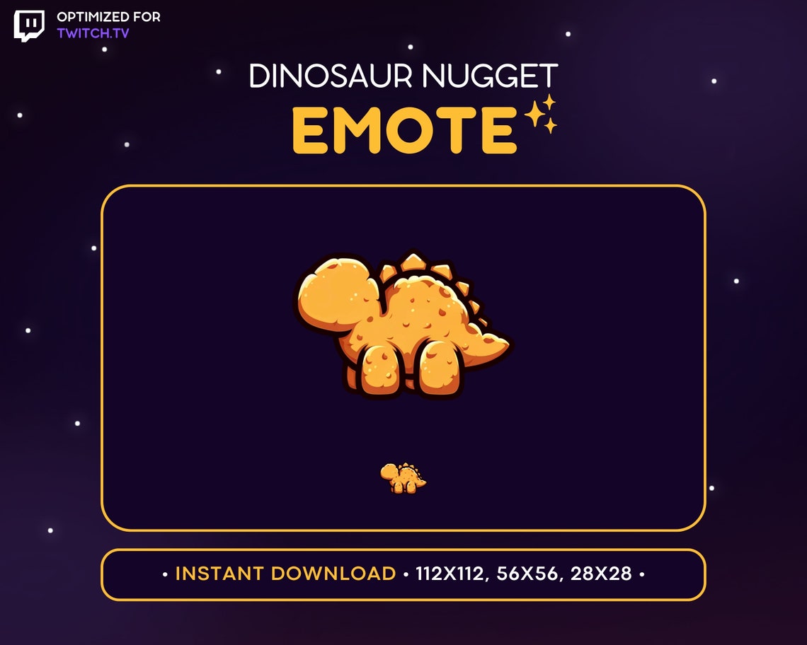 Dino Nugget Twitch Emote Chicken Nugget Dino Shape Emote, Dino Discord ...