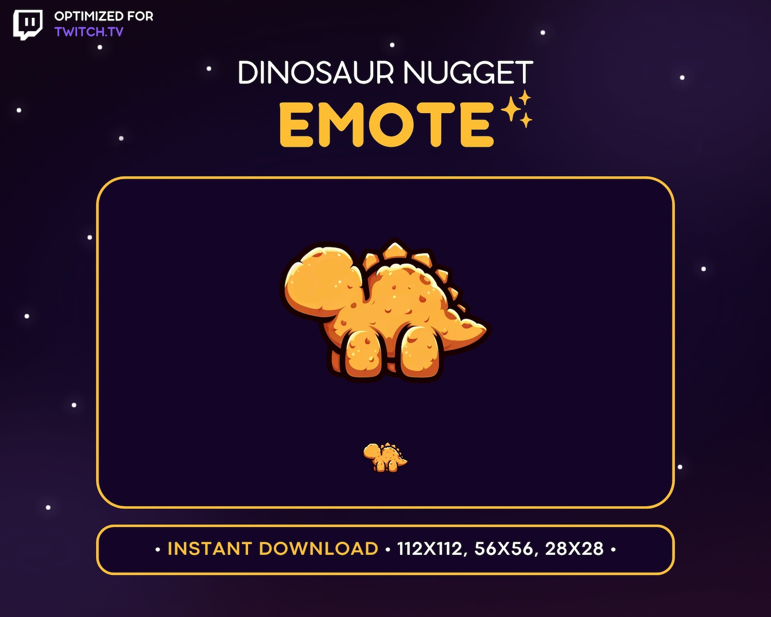 Dino Nugget Twitch Emote - Chicken Nugget Dino Shape Emote, Dino ...
