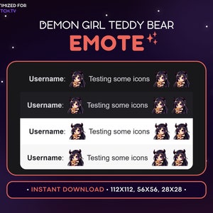 Demon Girl Twitch Emote, Evil Hell Girl, Kawaii Anime Emote, Gamer ...
