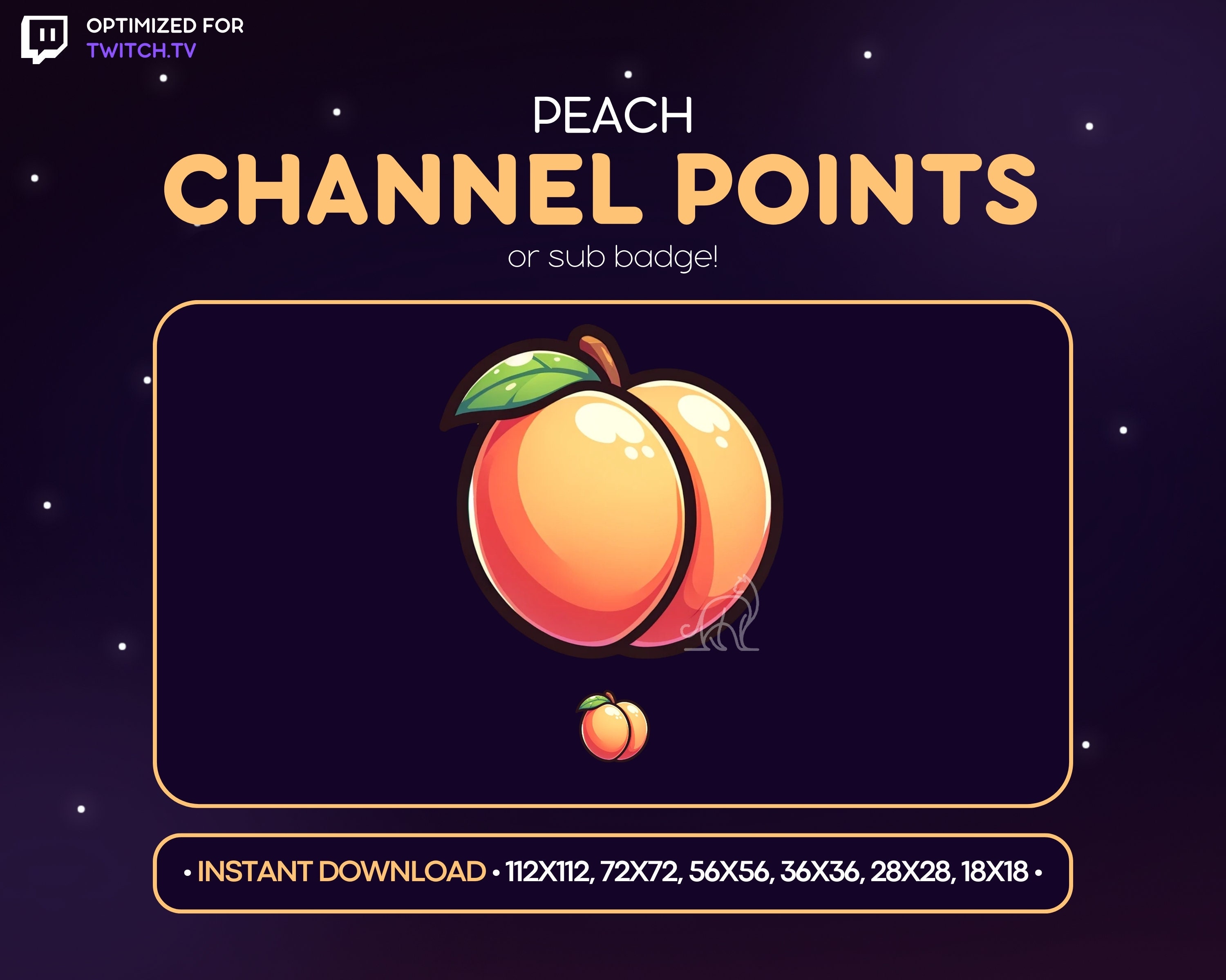 Peach Twitch Channel Point Icon, Sub Badge, Emote - Peach Discord Emote ...