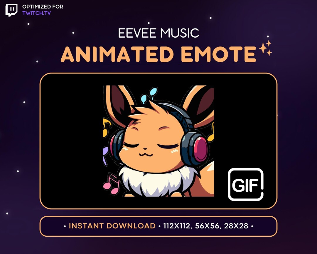 ANIMATED Eevee Twitch Emote - Music Pokemon Eevee Discord Emoji ...