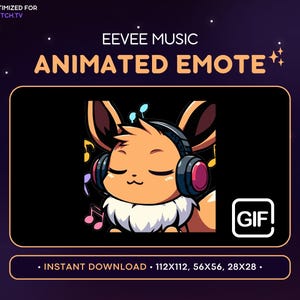ANIMATED Eevee Twitch Emote - Music Pokemon Eevee Emote, Gaming ...