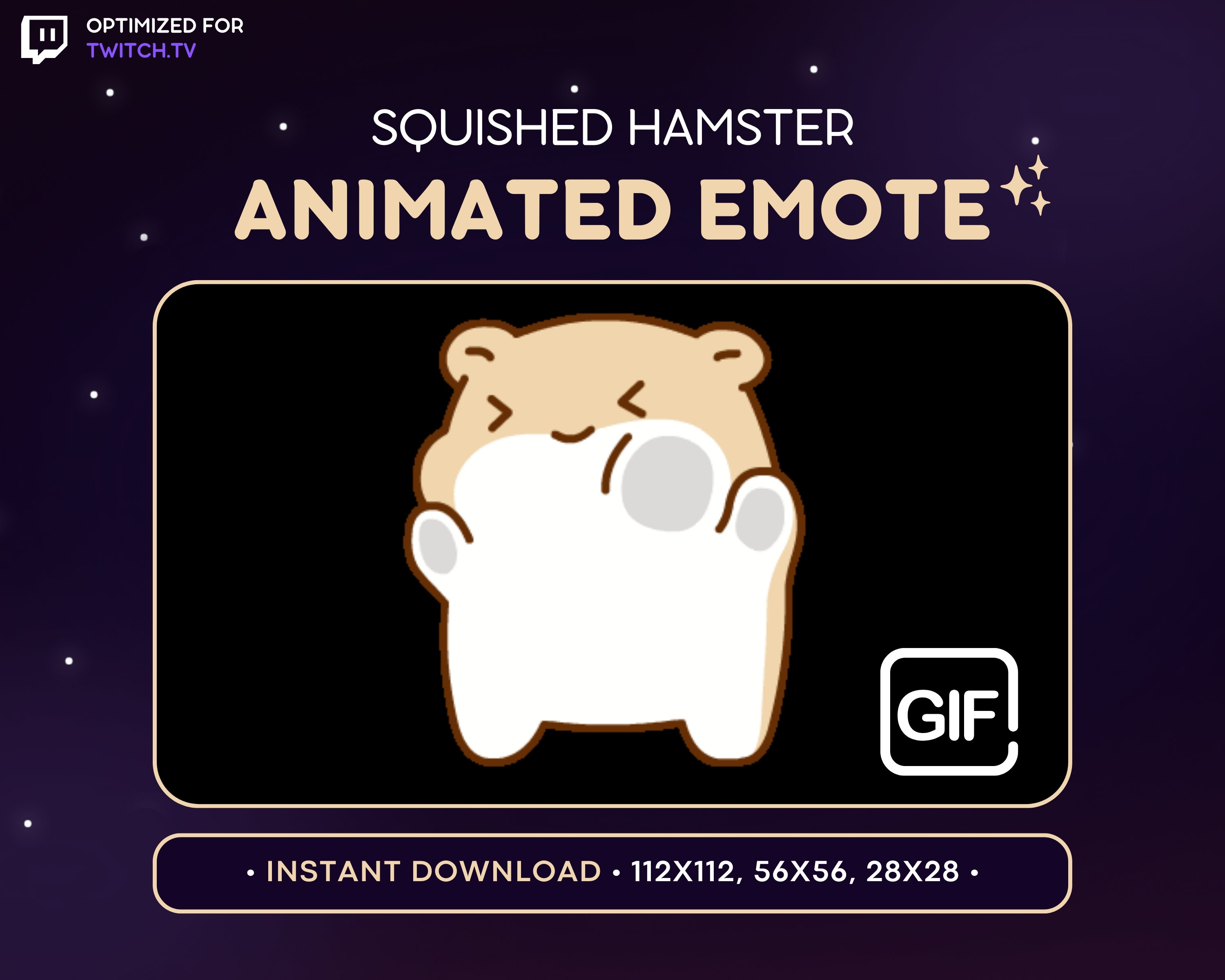 Squished Hamster Animated Emote - Animated Twitch Emote, Streaming ...