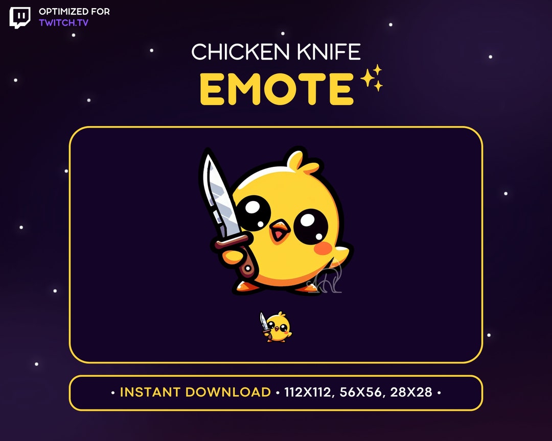 Cute Chicken Twitch Emote - Holding Knife Chicken Emote, Chicken ...