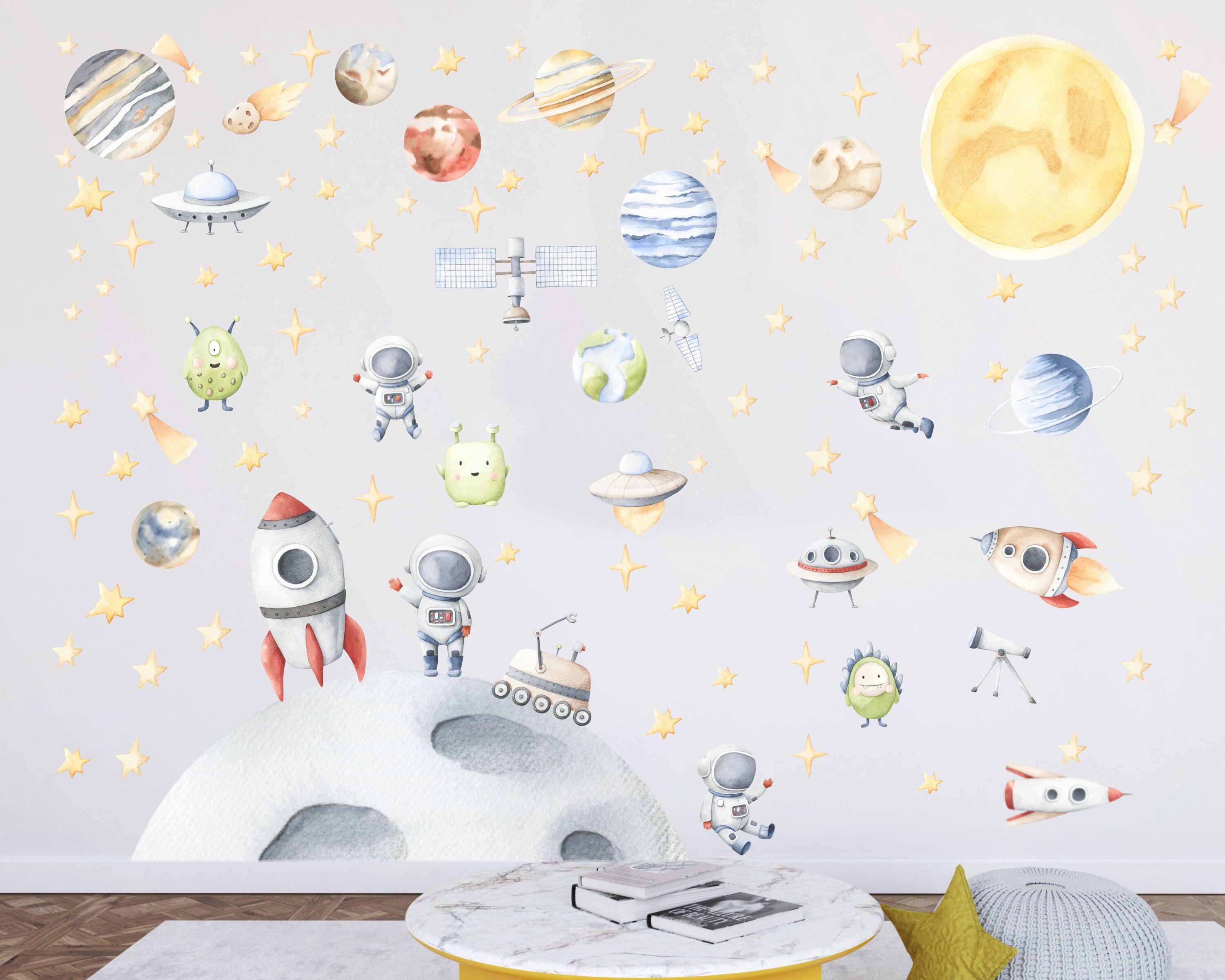 Space Wall Decals, Solar System Wall Sticker, Nursery Solar System ...