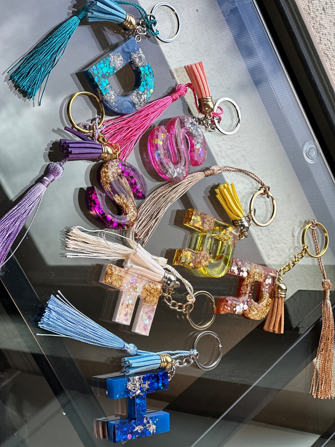 Resin Keychains, Alphabet Keychains, A-Z Resin Keychains, Colorful ...