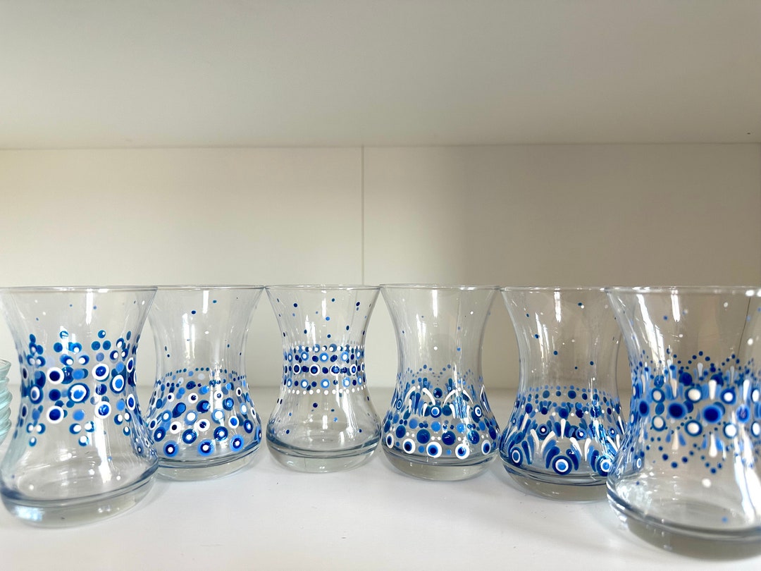 Turkish Tea Cups, Set of 6, Handmade Mandala Tea Cups, Gift for ...