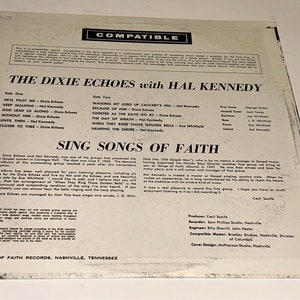 Lp Dixie Echoes Quartet Sing Songs of Faith Southern Gospel Music Vinyl ...